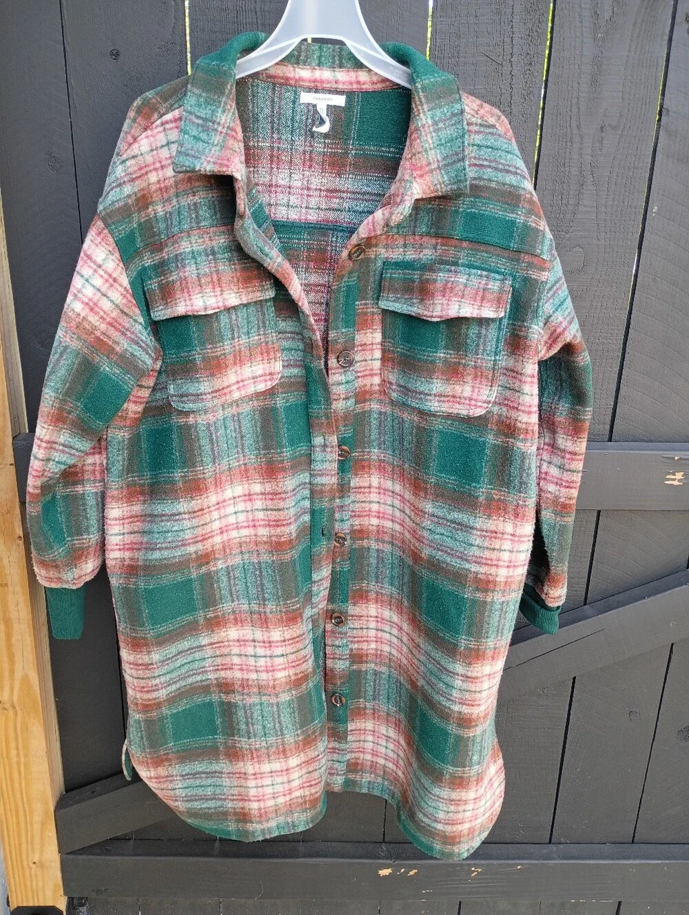 Maurices | Jackets & Coats | Maurices Green And Red Plaid Utility ...